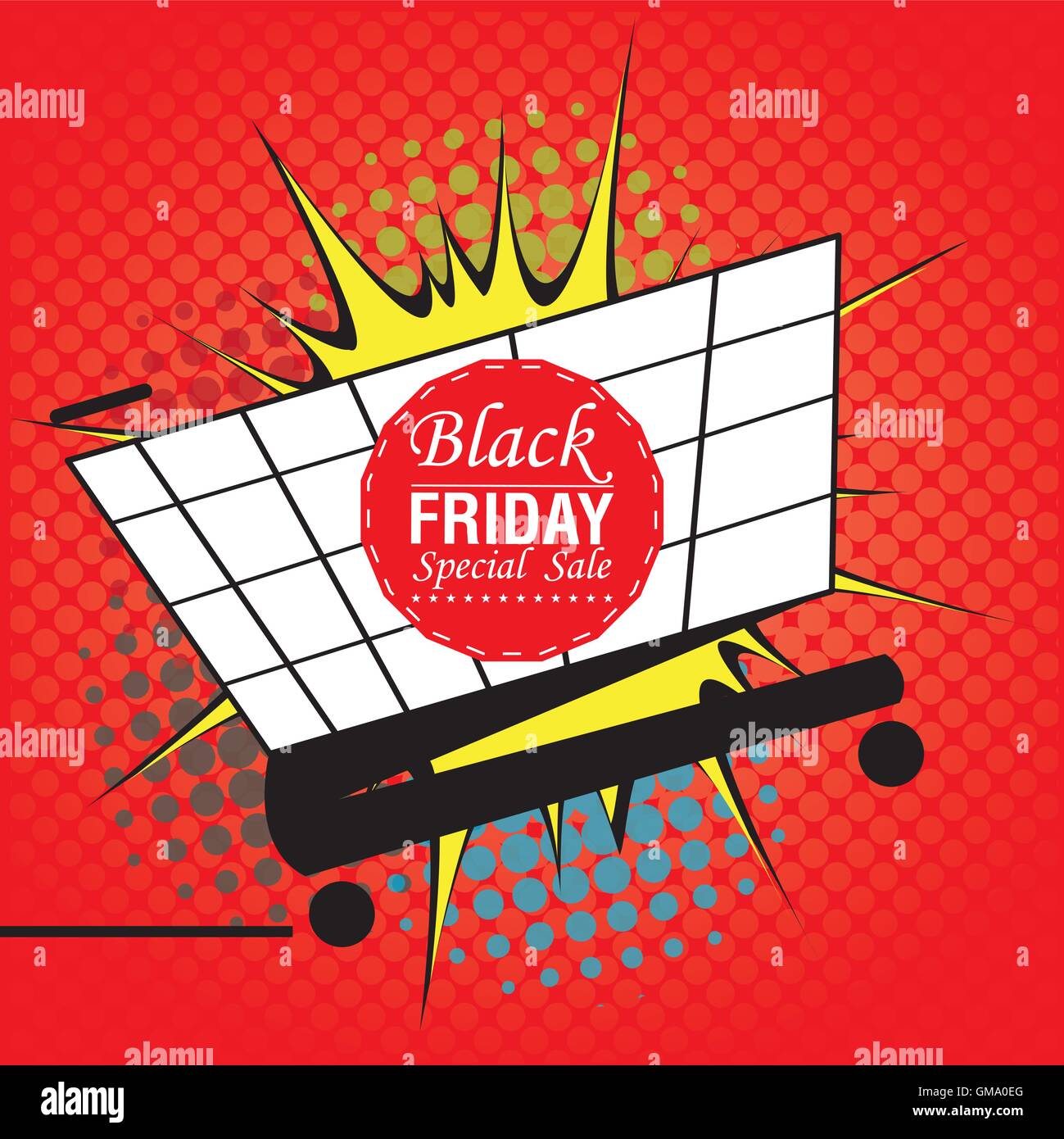 Black friday pop art graphic design, Vector illustration Stock Vector ...
