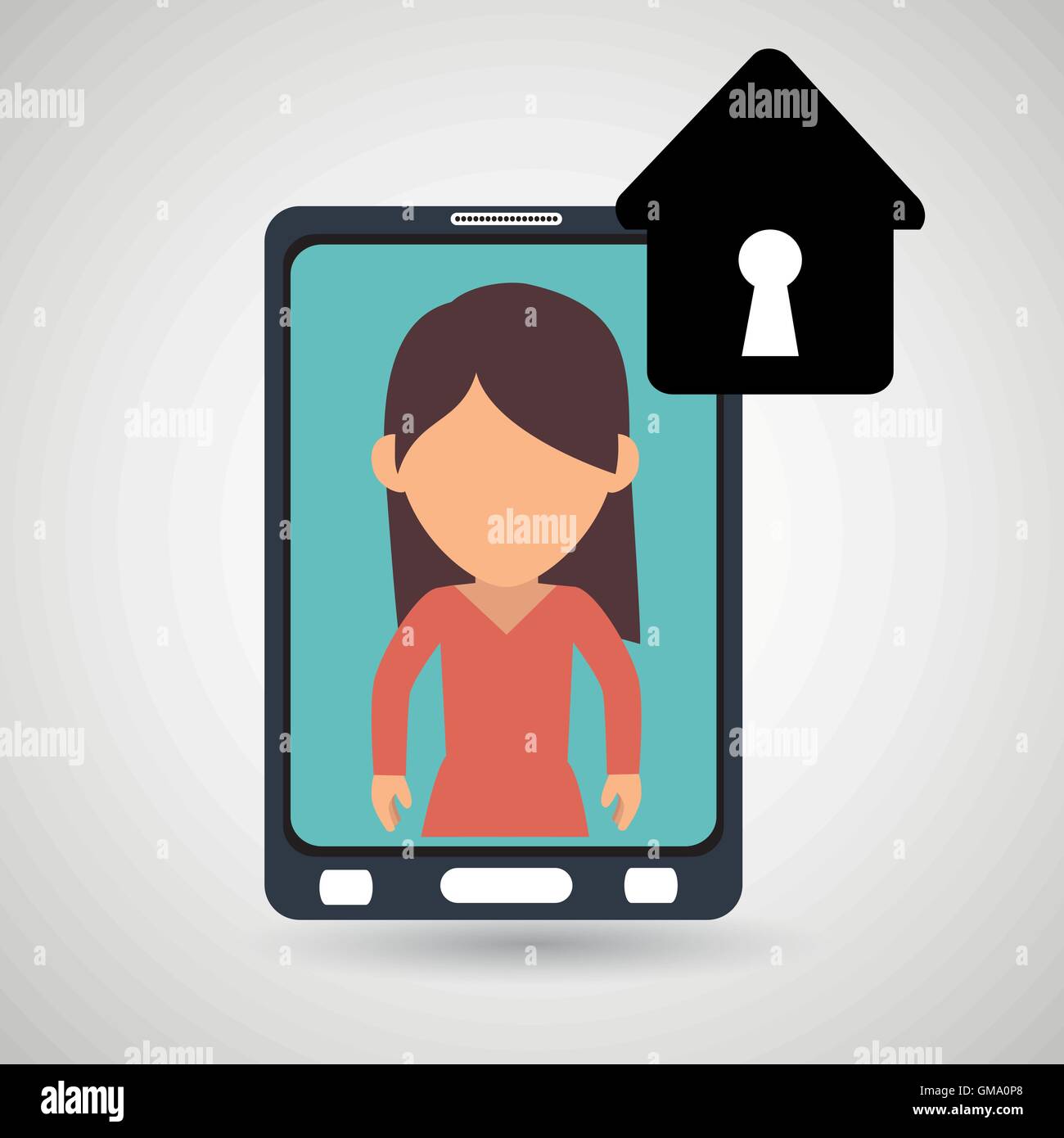 character smartphone secure protection Stock Vector Image & Art - Alamy