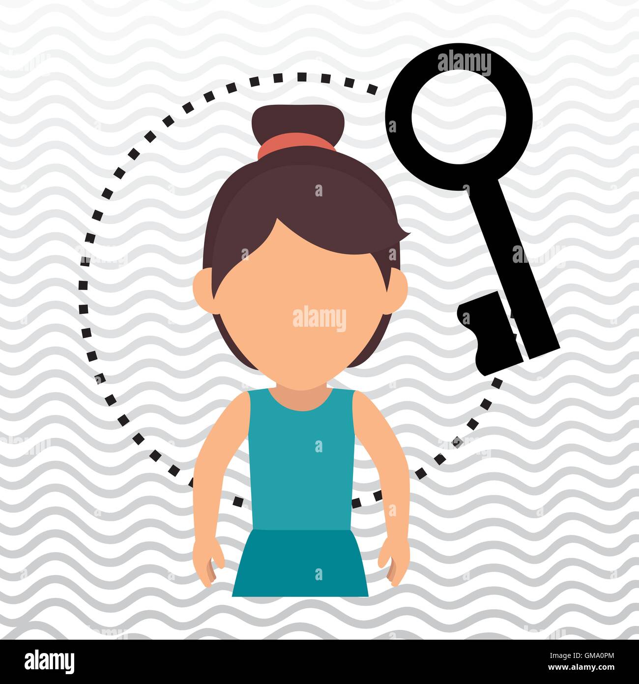 Woman key door character hi-res stock photography and images - Alamy