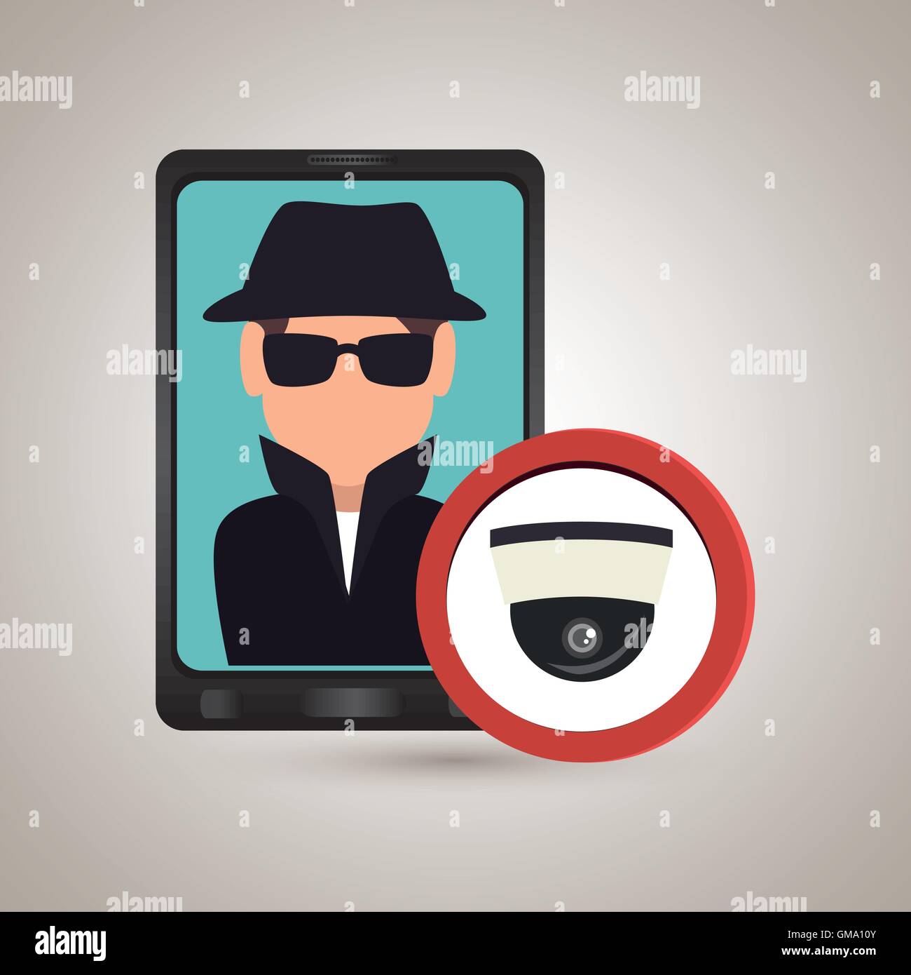 man smartphone detective secure Stock Vector Image & Art - Alamy