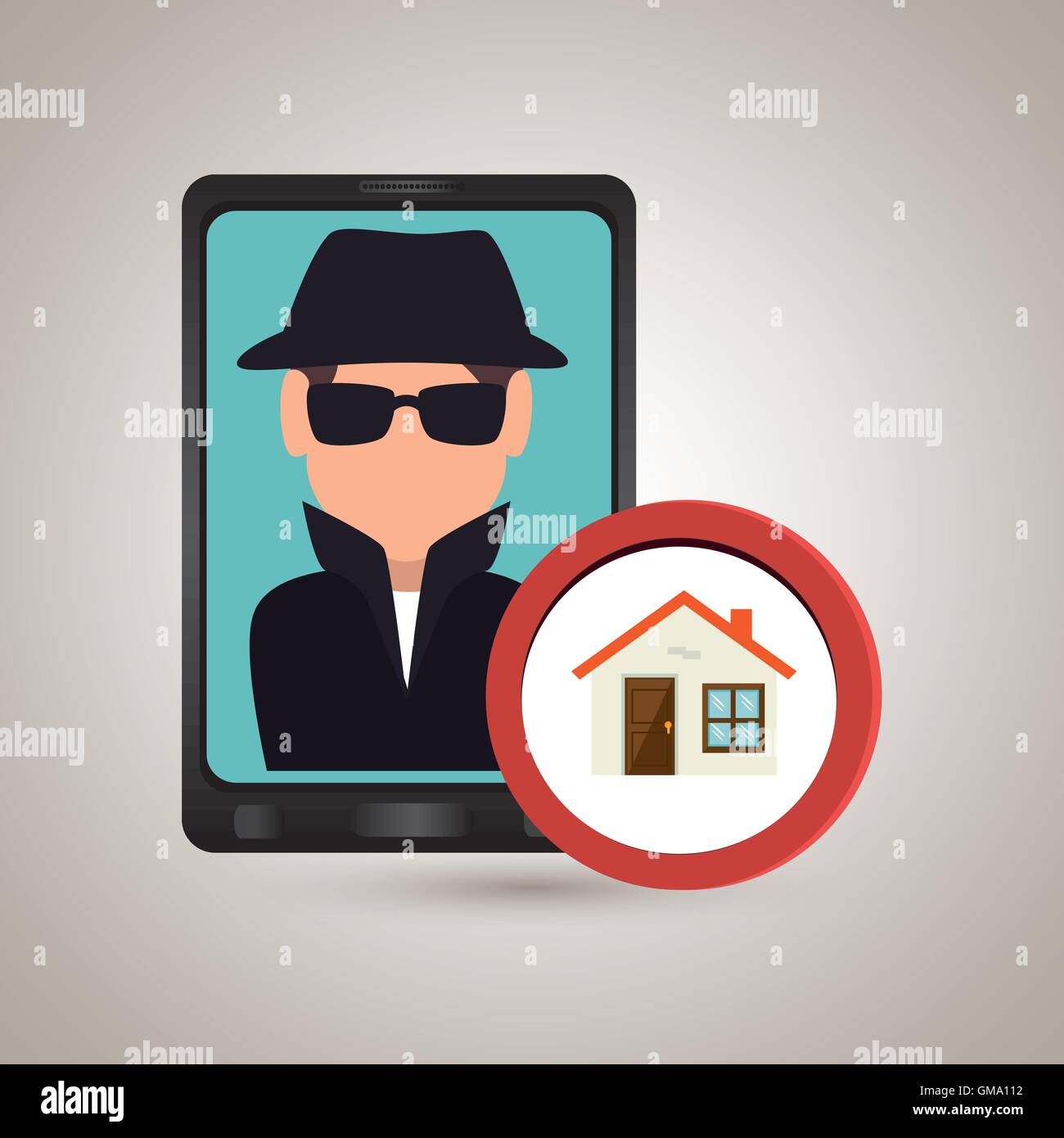 man smartphone detective secure Stock Vector Image & Art - Alamy