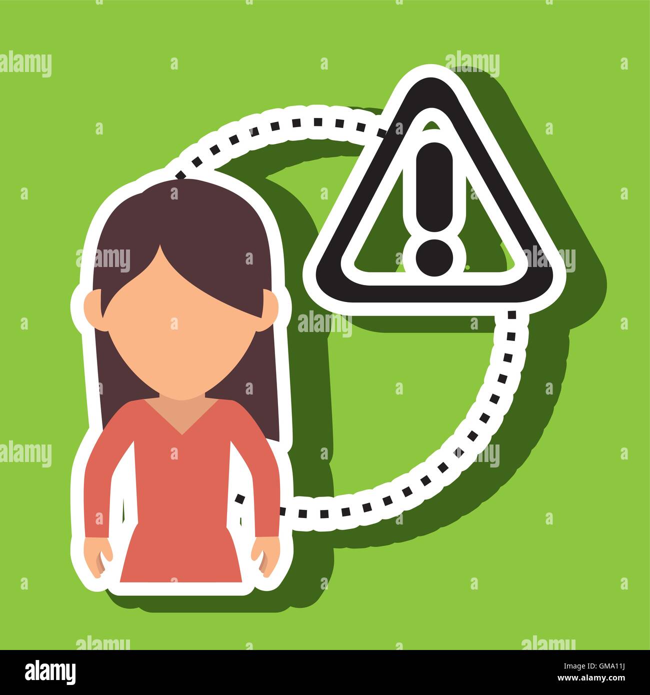 character warning secure protection Stock Vector Image & Art - Alamy