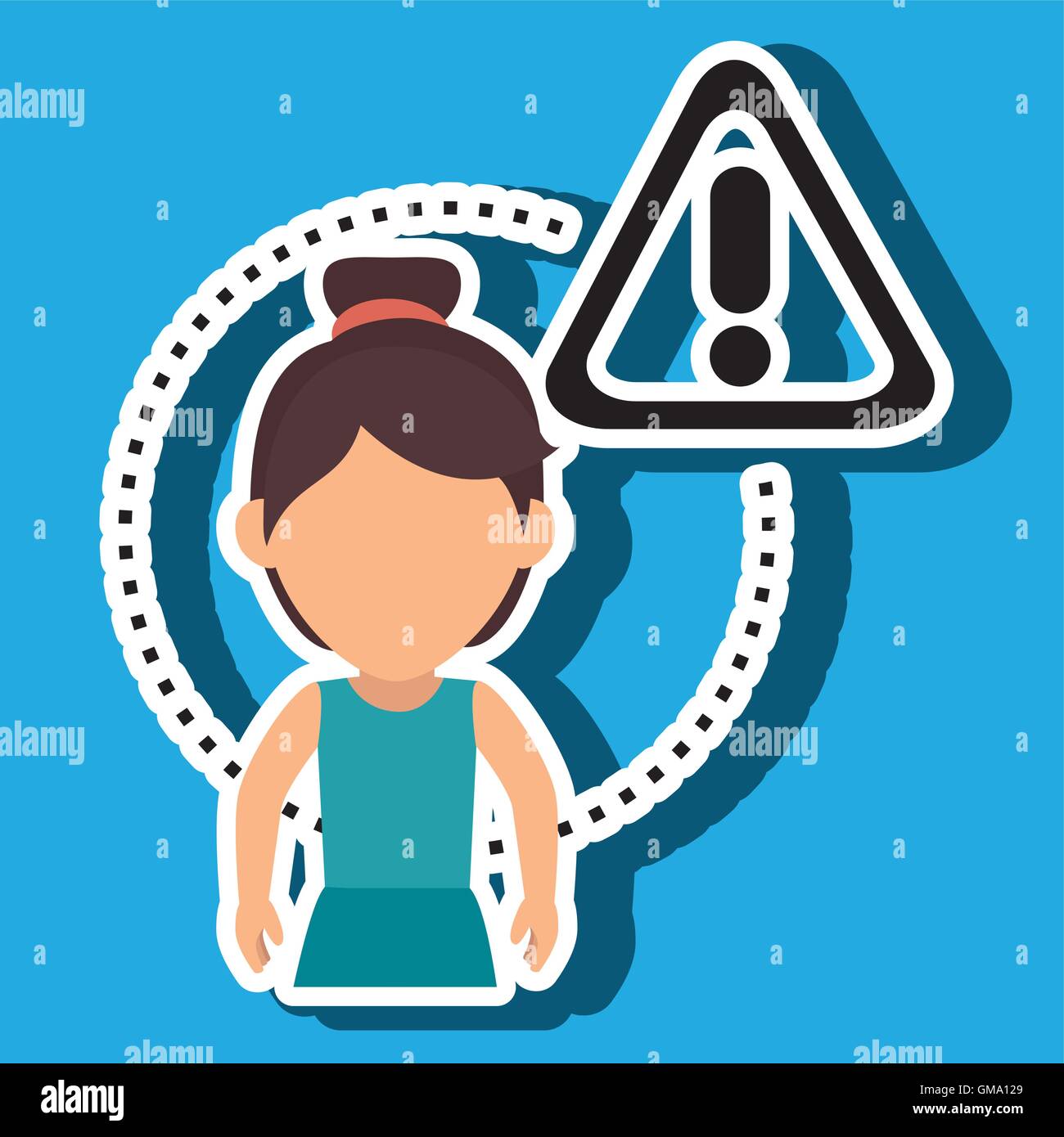 character warning secure protection Stock Vector Image & Art - Alamy