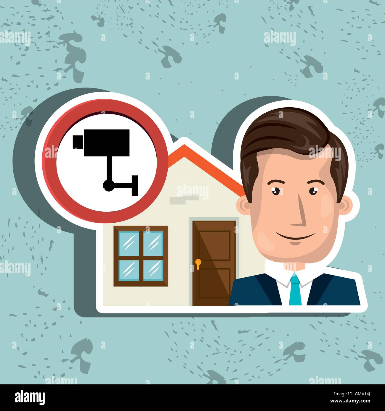 Man House Security Protection Stock Vector Image And Art Alamy