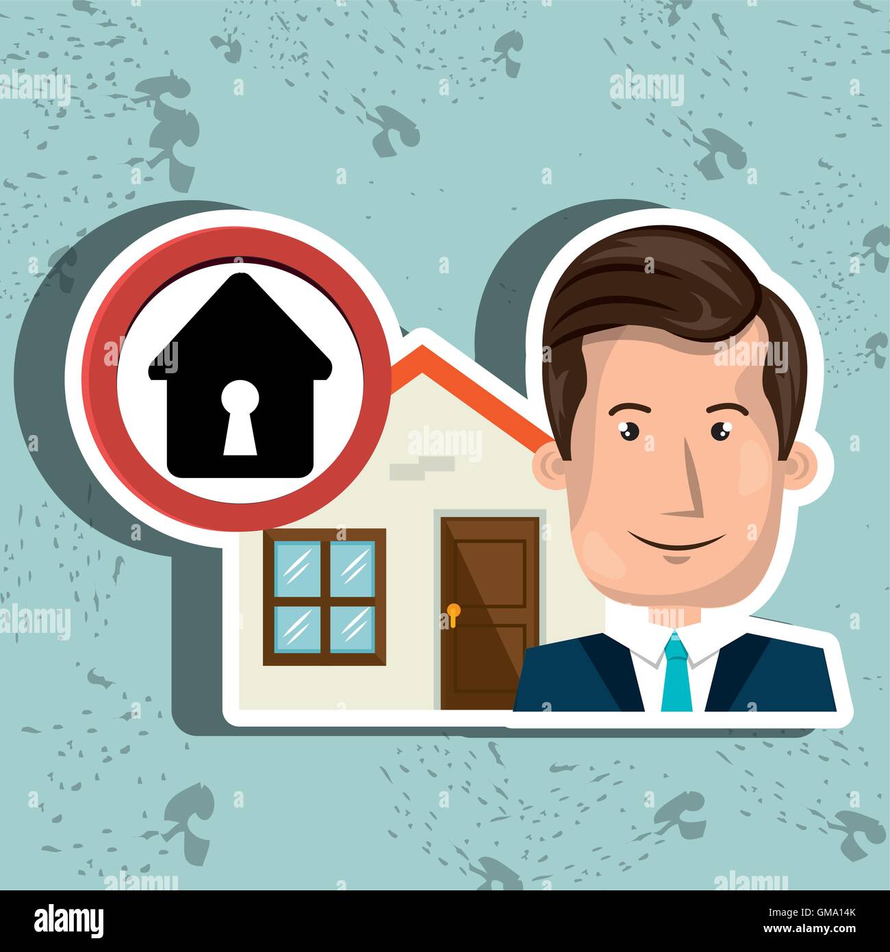 House for sale sign man tie hi-res stock photography and images - Alamy