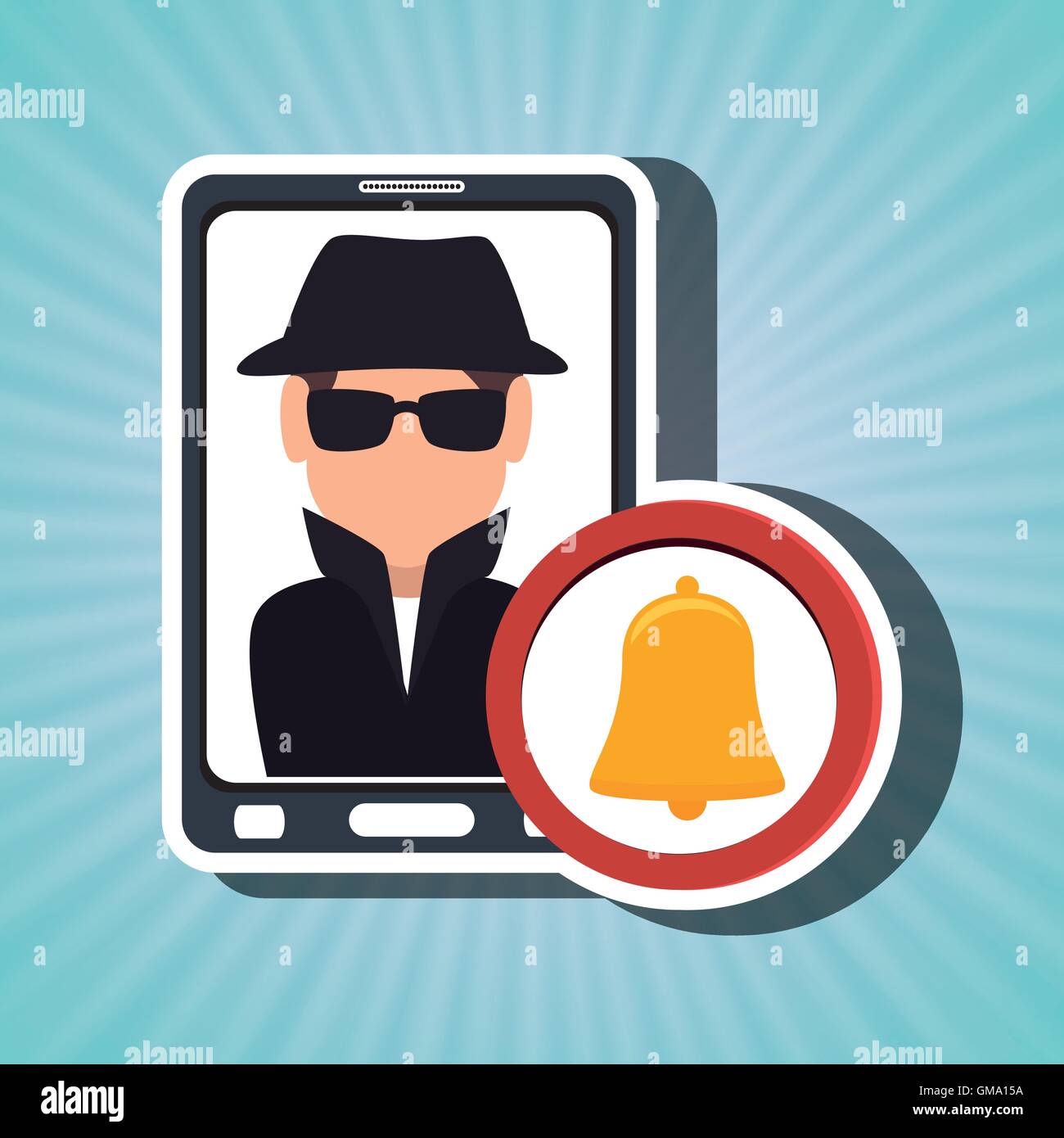 man smartphone detective secure Stock Vector Image & Art - Alamy