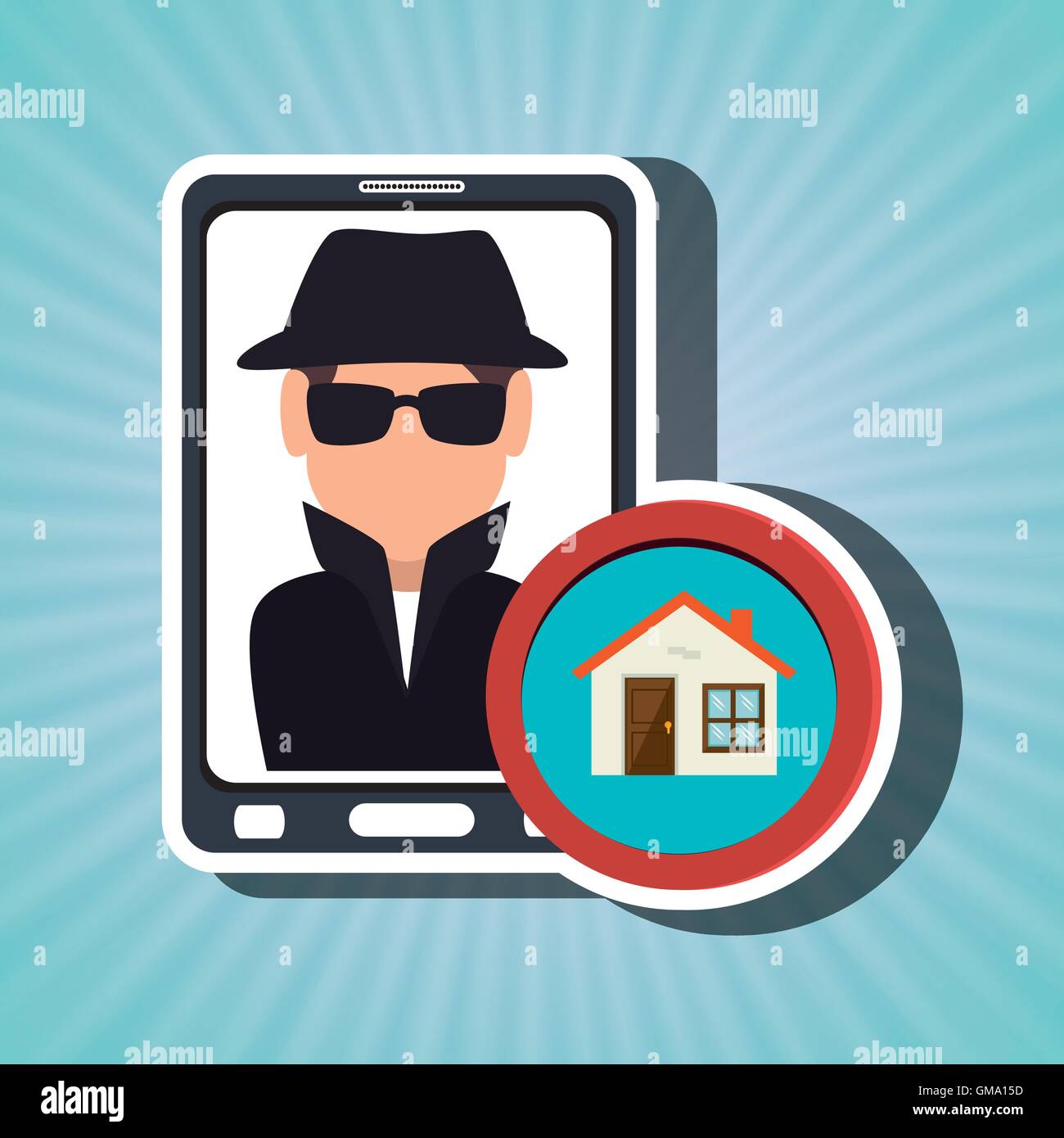 man smartphone detective secure Stock Vector Image & Art - Alamy