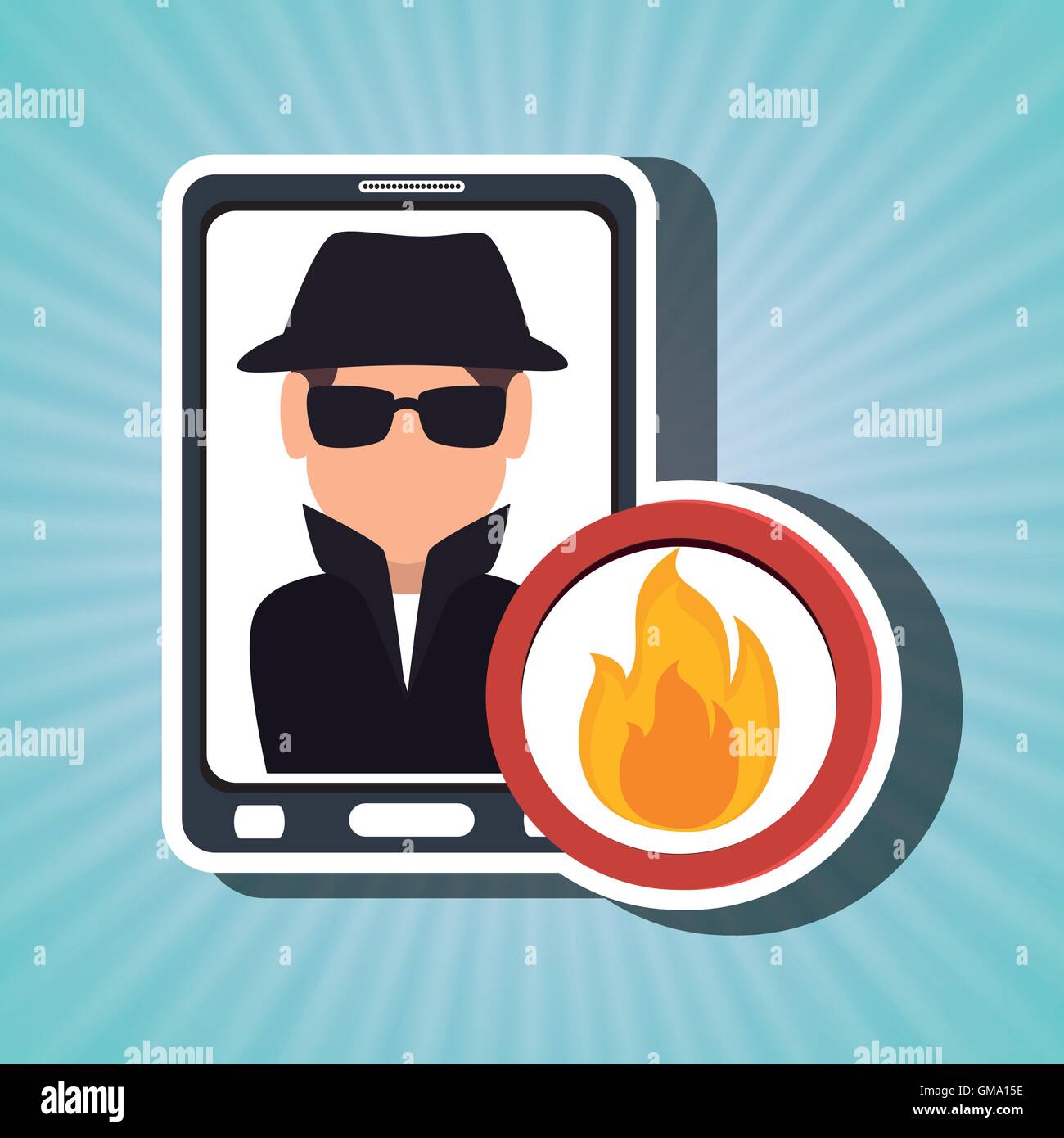 man smartphone detective secure Stock Vector Image & Art - Alamy