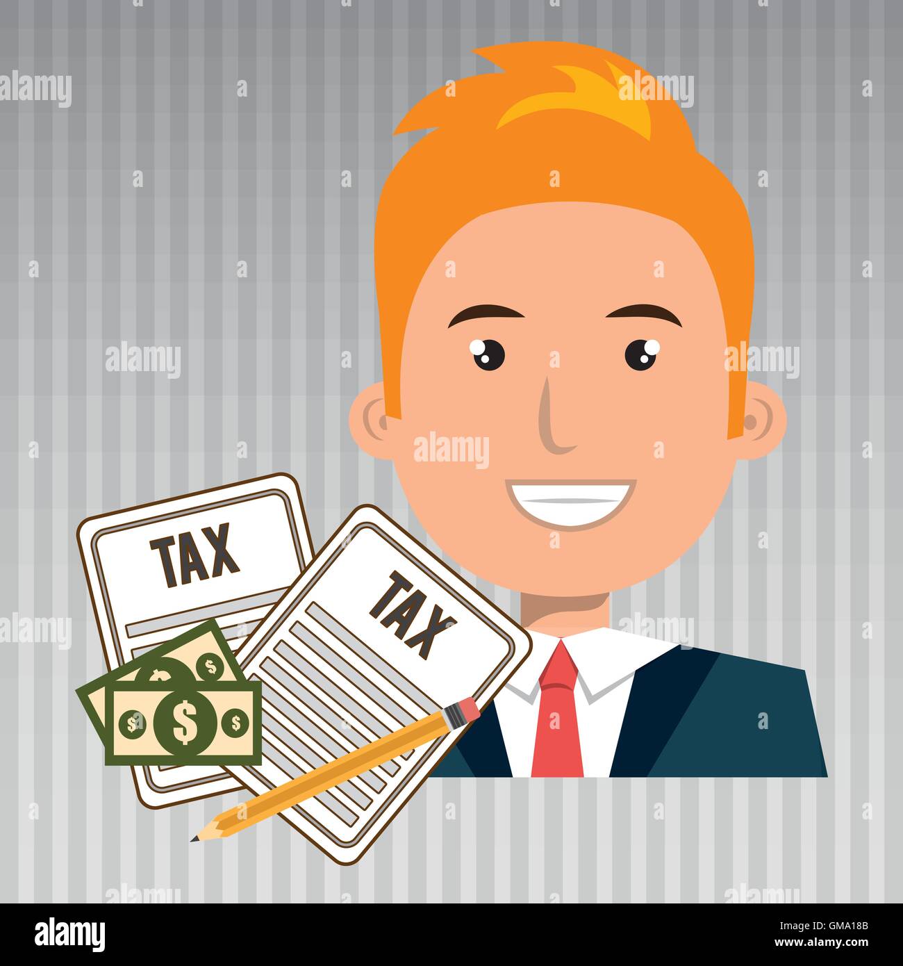 man taxes bills pencil Stock Vector Image & Art - Alamy