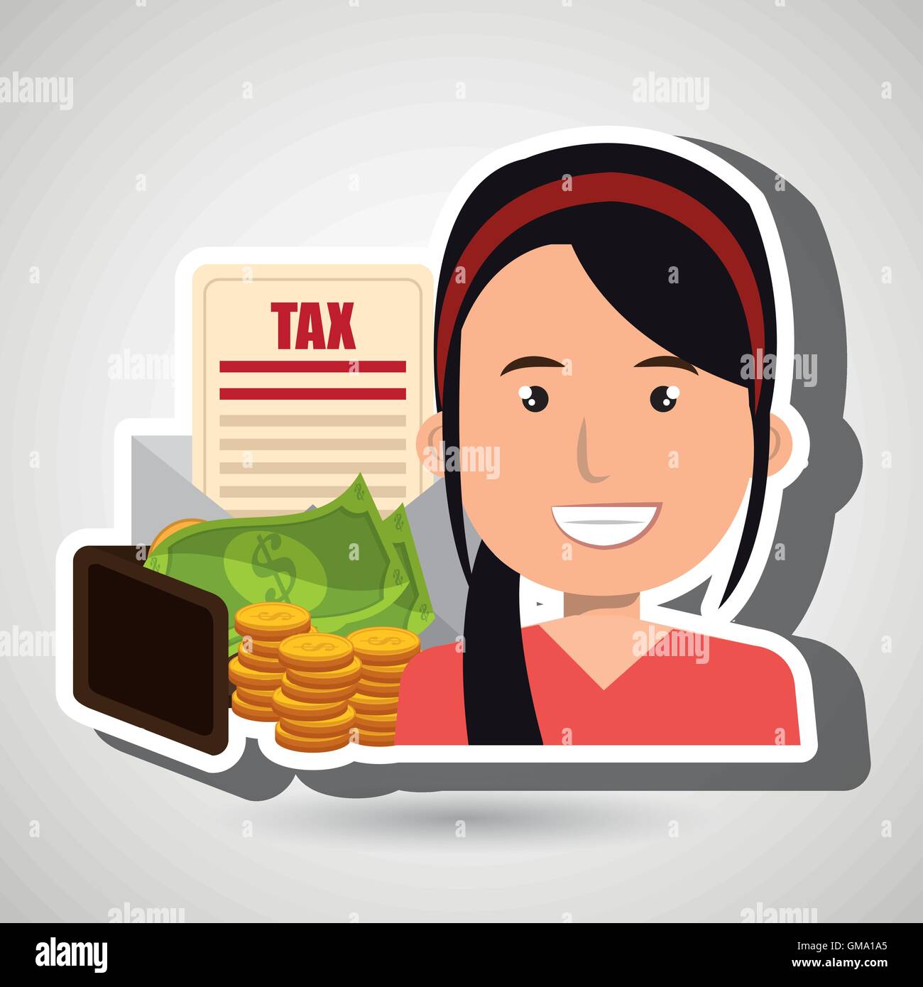 woman money currency tax Stock Vector Image & Art - Alamy