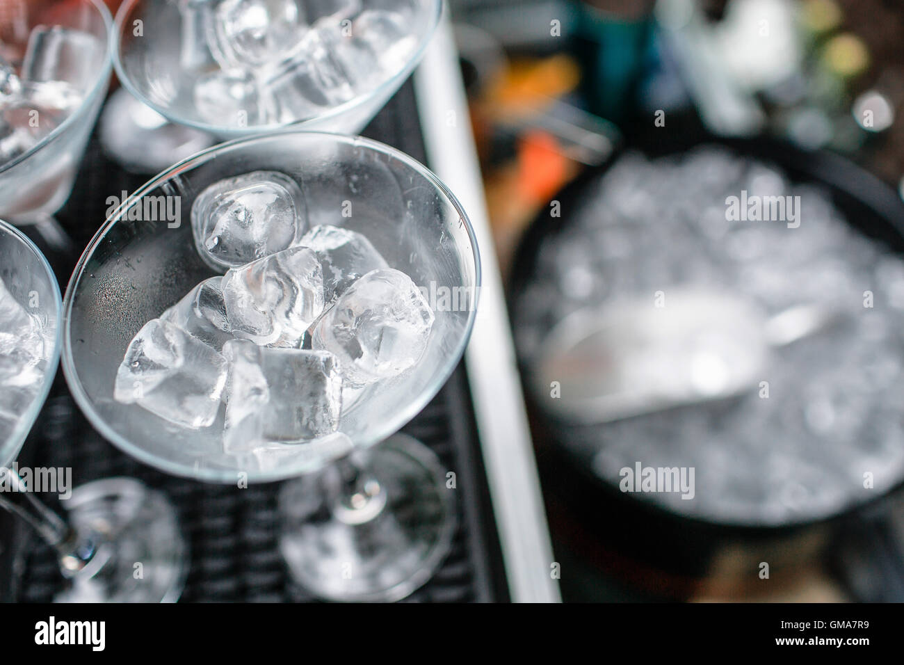 ice Tube in the bucket. coctail party Stock Photo - Alamy
