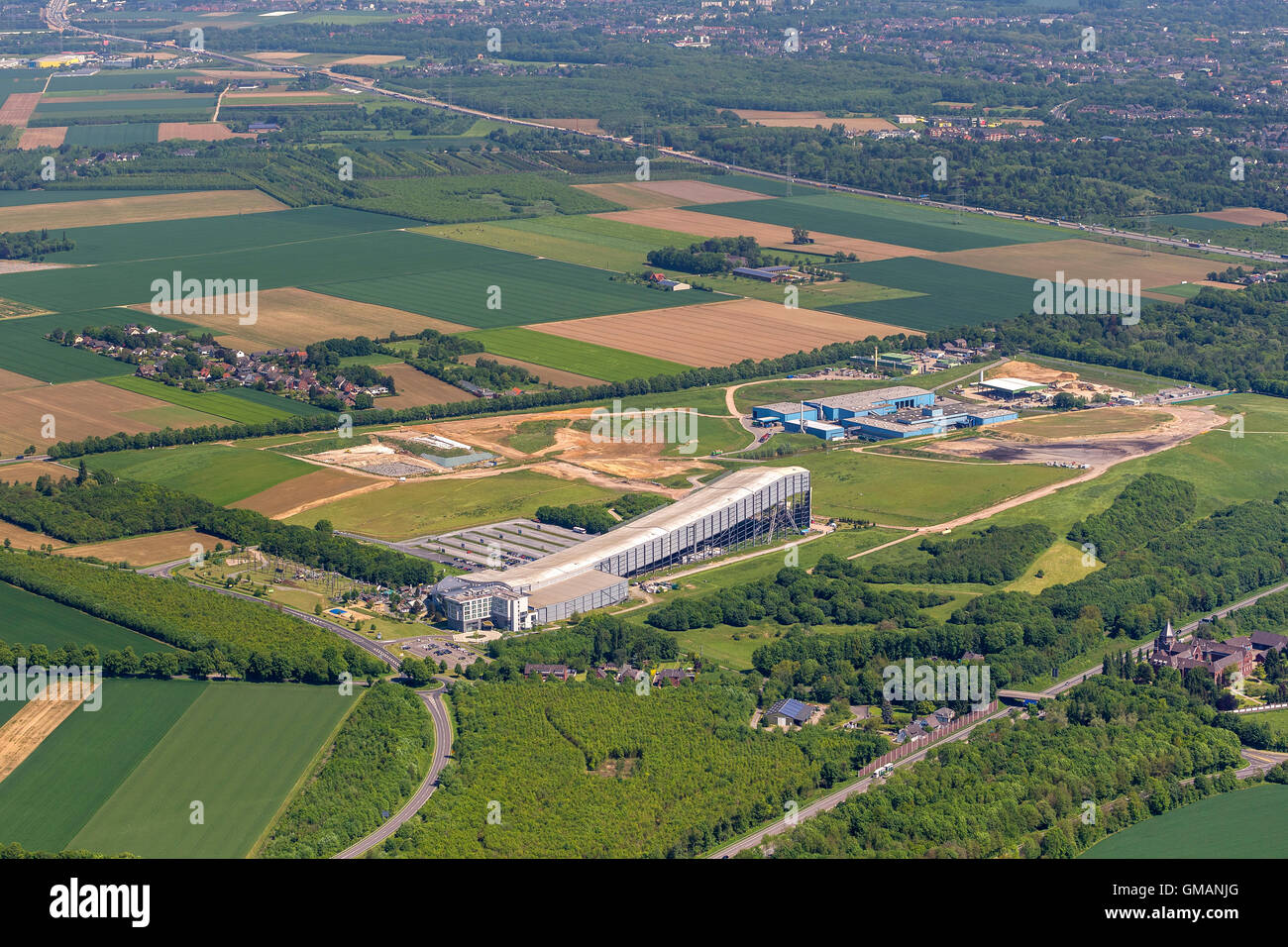 Aerial view, ski hall Neuss, Neuss, Lower Rhine, North Rhine-Westphalia ...