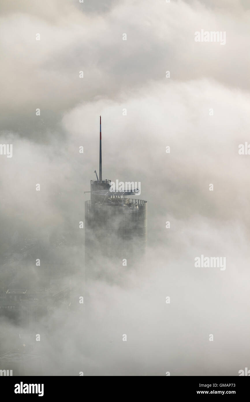 Aerial view, autumn clouds above the center of Essen, Essen Skyline ...
