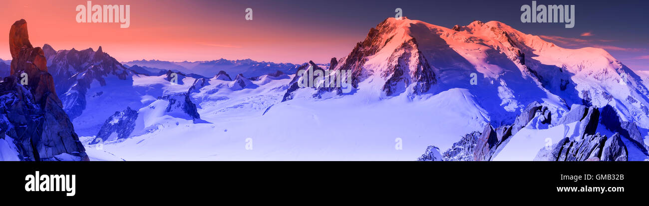 Mont Blanc massif panoramic view Stock Photo - Alamy