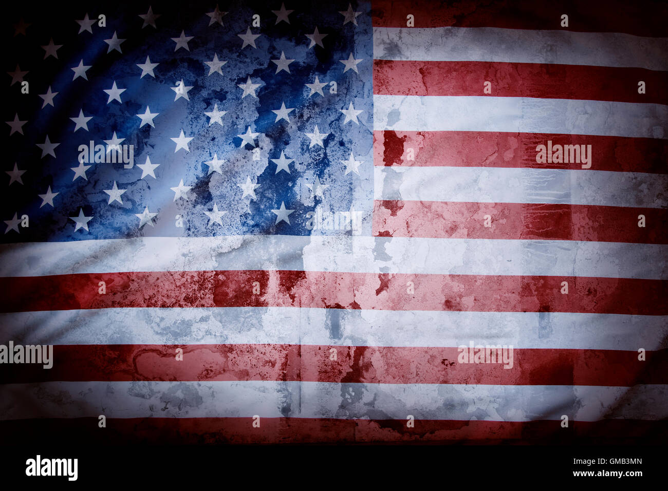 Closeup of grunge American flag Stock Photo - Alamy