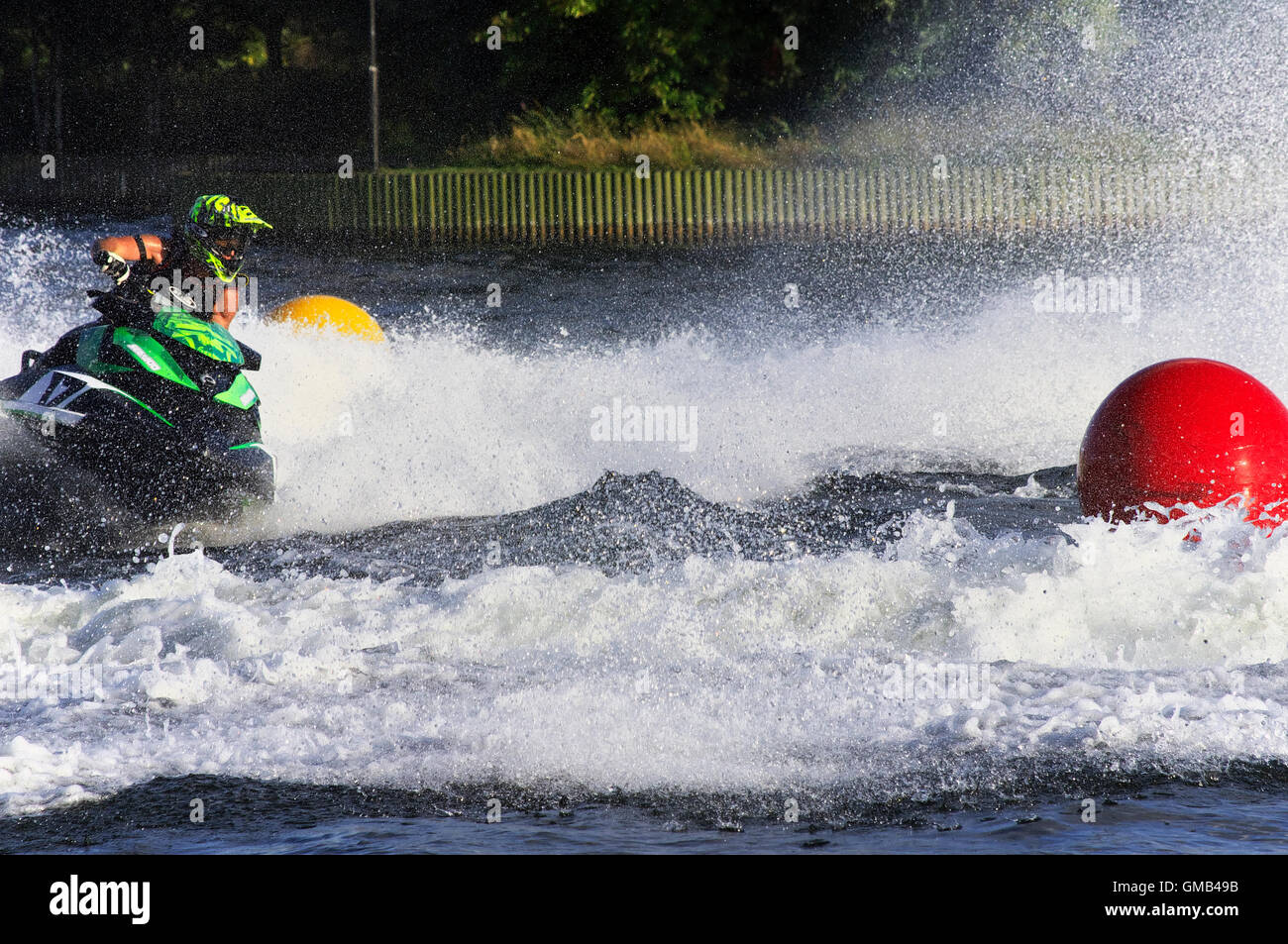 Jet ski championship Lakeside Doncaster speed and splashes Stock Photo ...