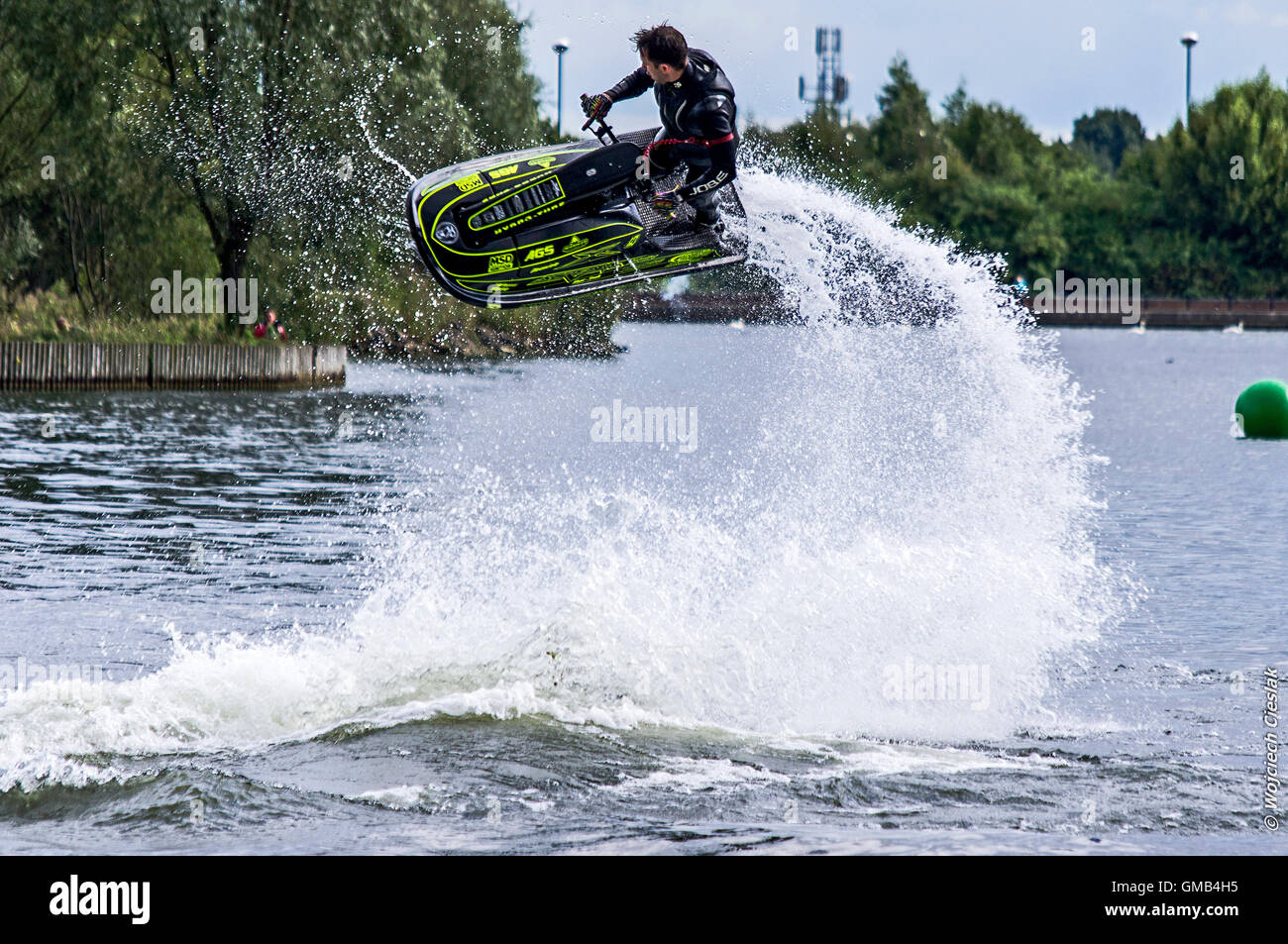 Jet ski championship Lakeside Doncaster speed and splashes Stock Photo ...