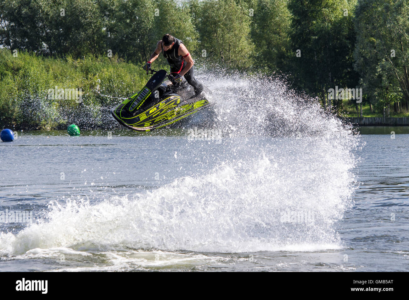 Jet ski championship Lakeside Doncaster speed and splashes Stock Photo ...