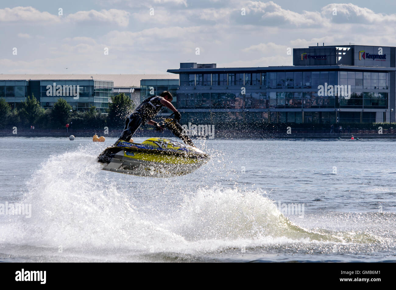 Jet ski championship Lakeside Doncaster speed and splashes Stock Photo ...