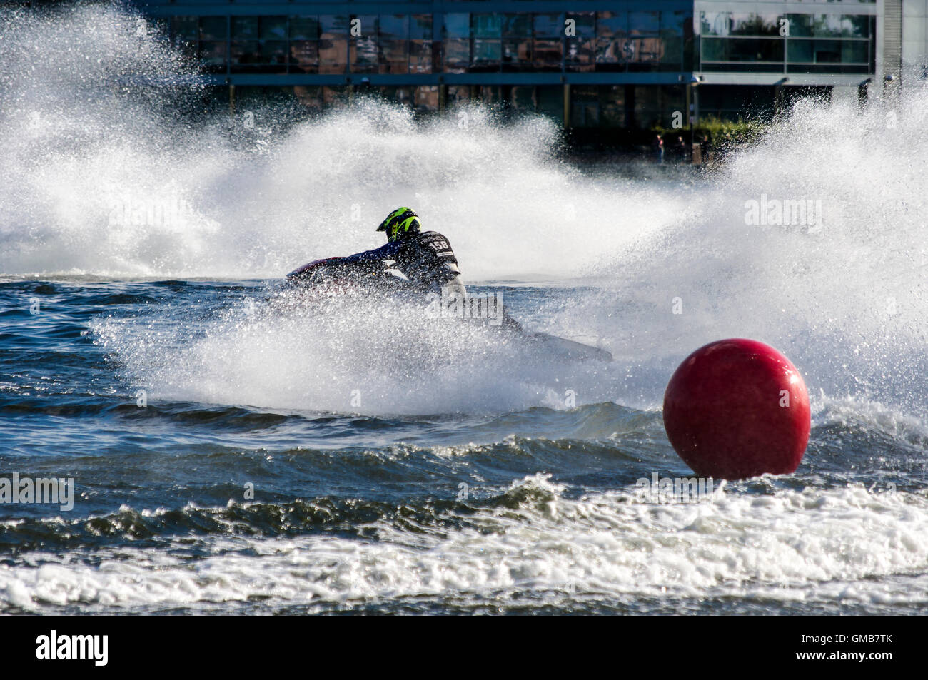 Jet ski championship Lakeside Doncaster speed and splashes Stock Photo ...
