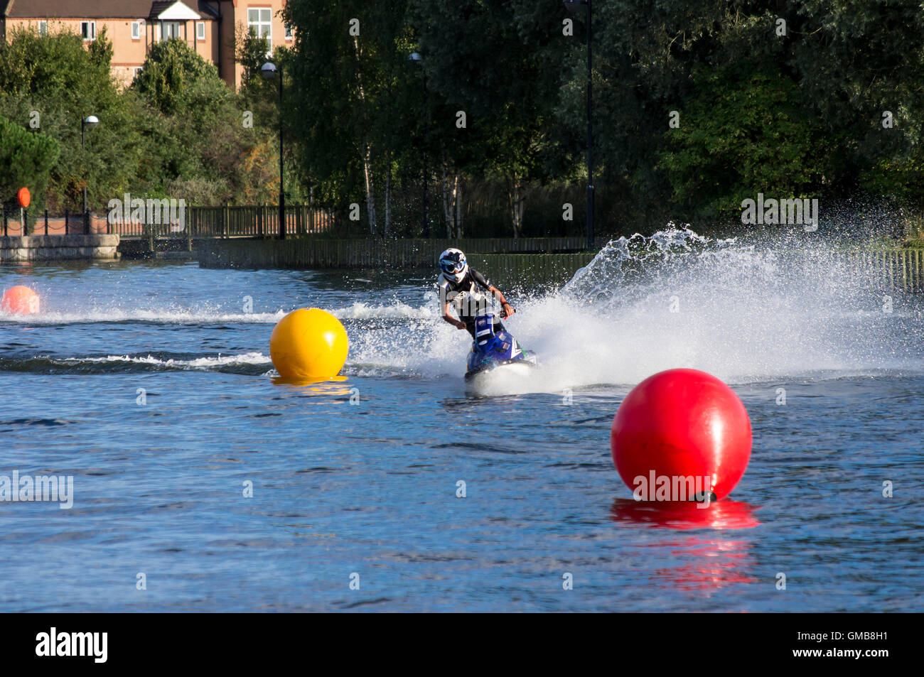 Jet ski championship Lakeside Doncaster speed and splashes Stock Photo ...