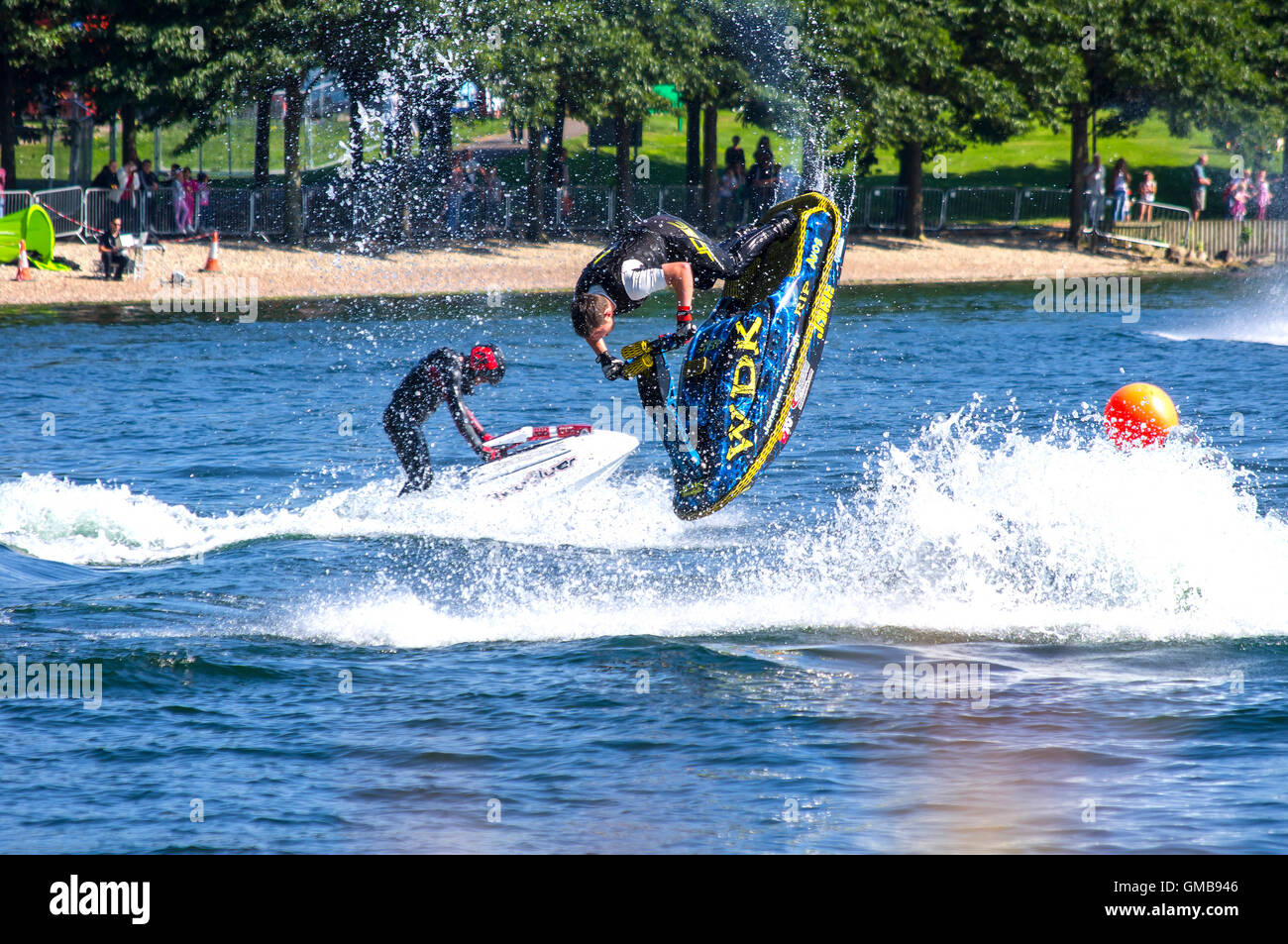 Jet ski championship Lakeside Doncaster speed and splashes Stock Photo ...