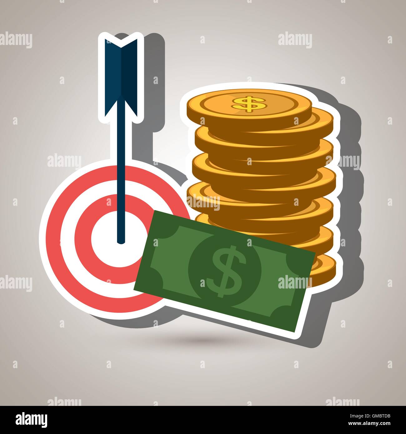 Target arrow dollar bill money Stock Vector Images - Alamy
