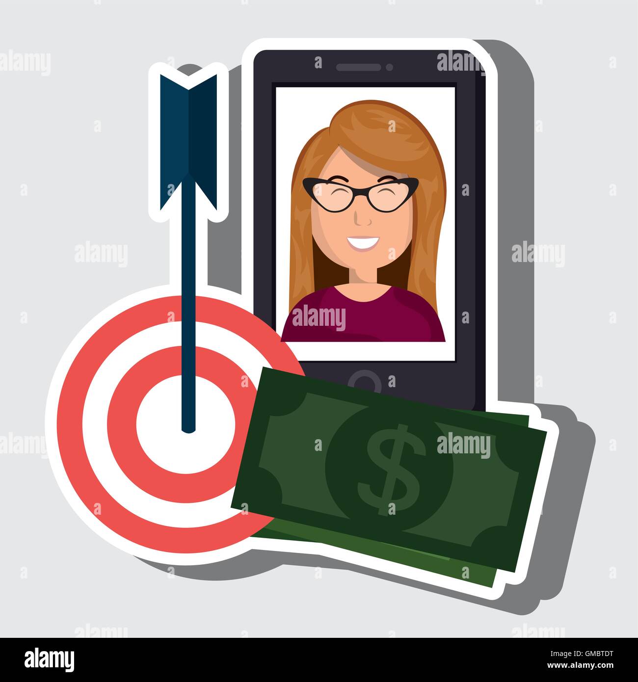 Woman target shopping Stock Vector Images - Alamy