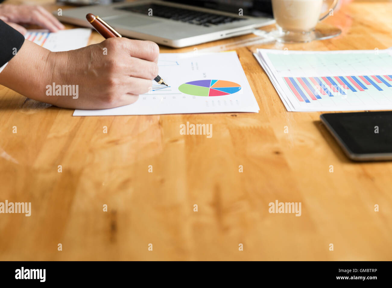 businessman working with chart diagram analysis paperwork document ...