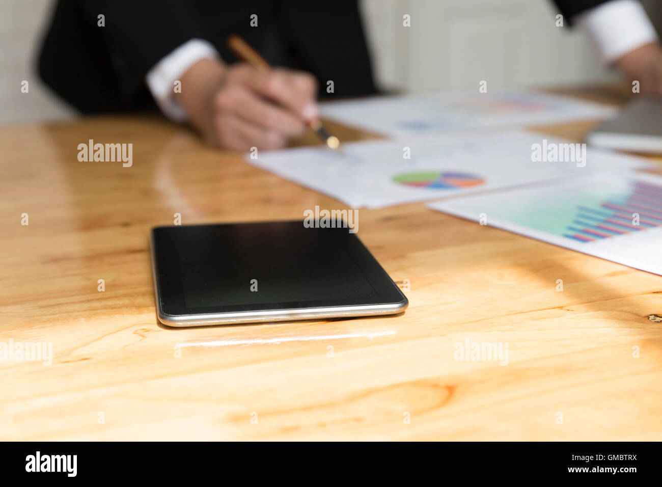 businessman working with chart diagram analysis paperwork document ...