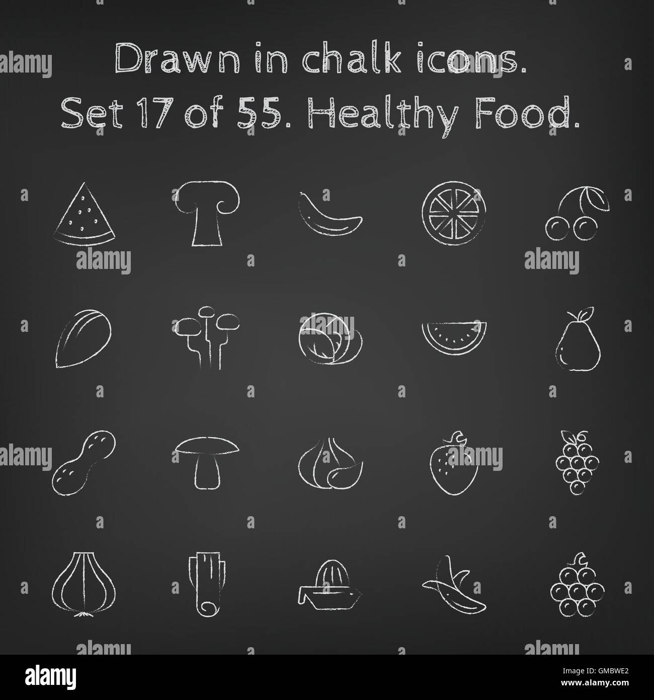 Healthy food chalkboard background Stock Vector Images - Alamy