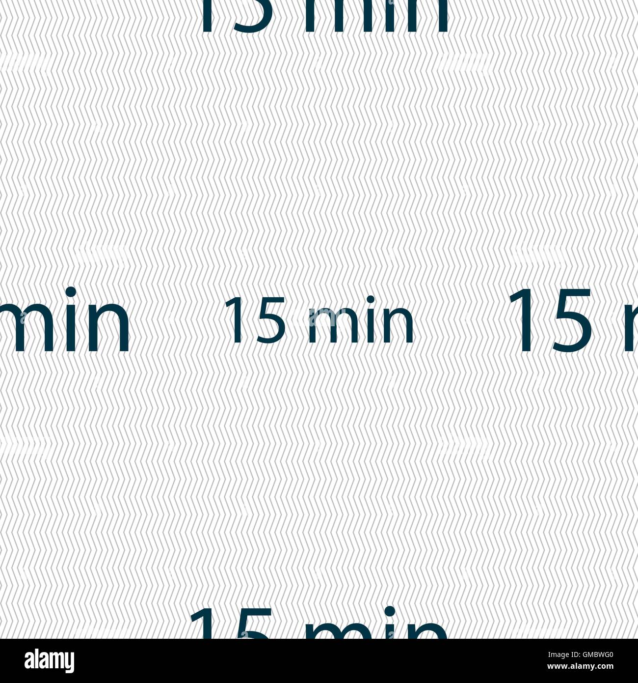 fifteen minutes sign icon. Seamless abstract background with geometric ...