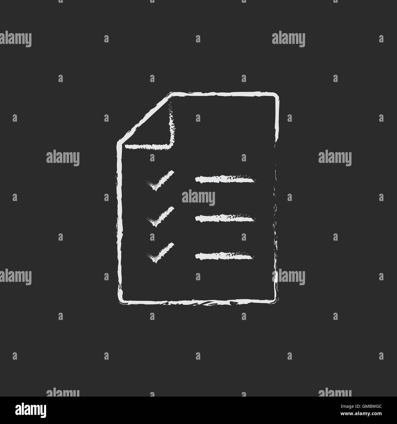 Blackboard icon checklist Black and White Stock Photos & Images - Alamy