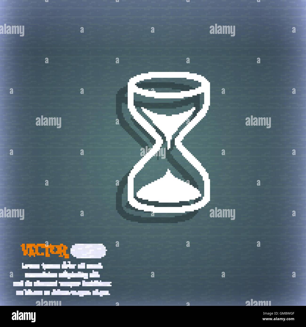 Hourglass sign icon. Sand timer symbol. On the blue-green abstract ...