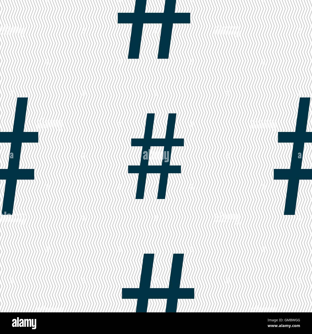 hash tag icon. Seamless abstract background with geometric shapes ...