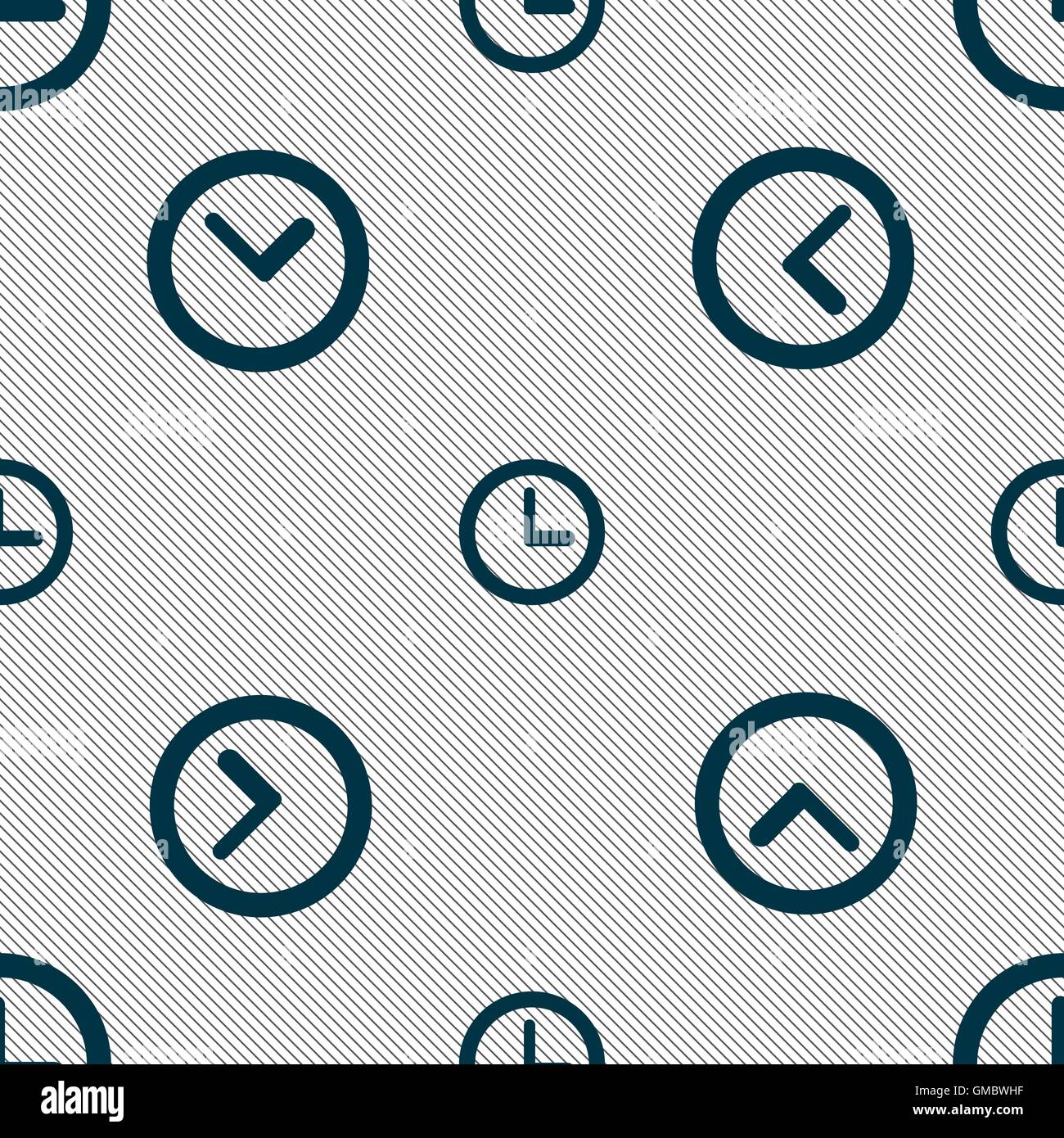 Clock sign icon. Mechanical clock symbol. Seamless pattern with ...