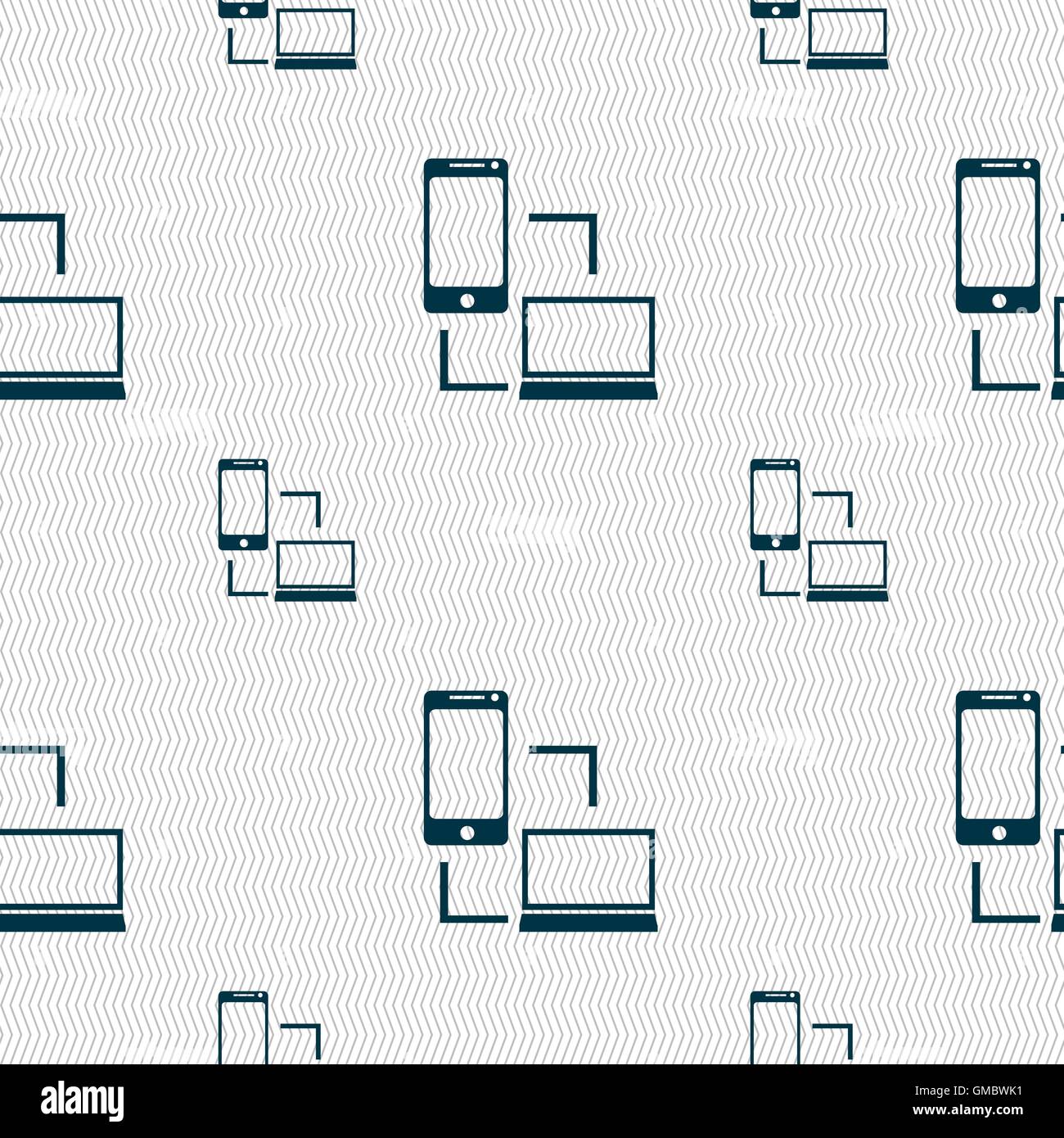 Synchronization sign icon. communicators sync symbol. Data exchange ...