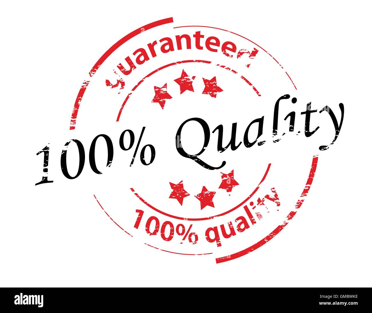 Guaranteed red round grunge Cut Out Stock Images & Pictures - Alamy