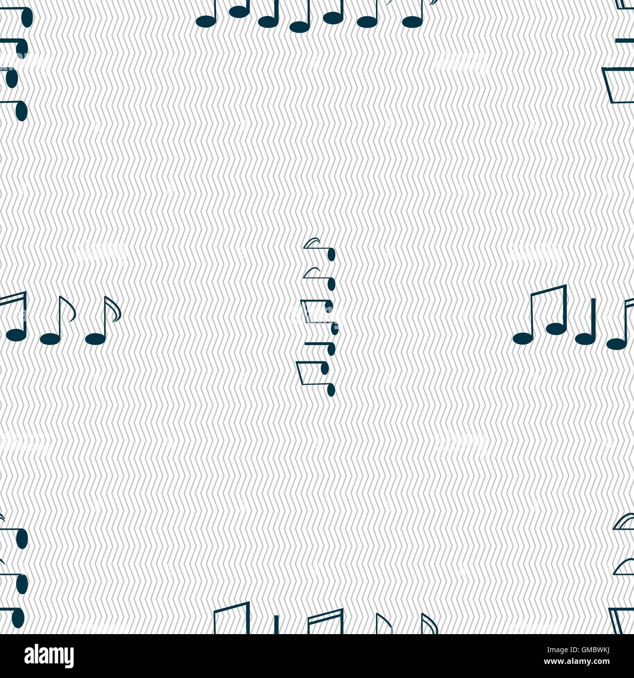 Music note sign icon. Musical symbol. Seamless abstract background with ...