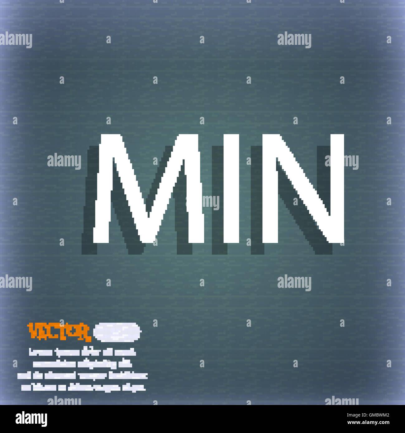 minimum sign icon. On the blue-green abstract background with shadow ...