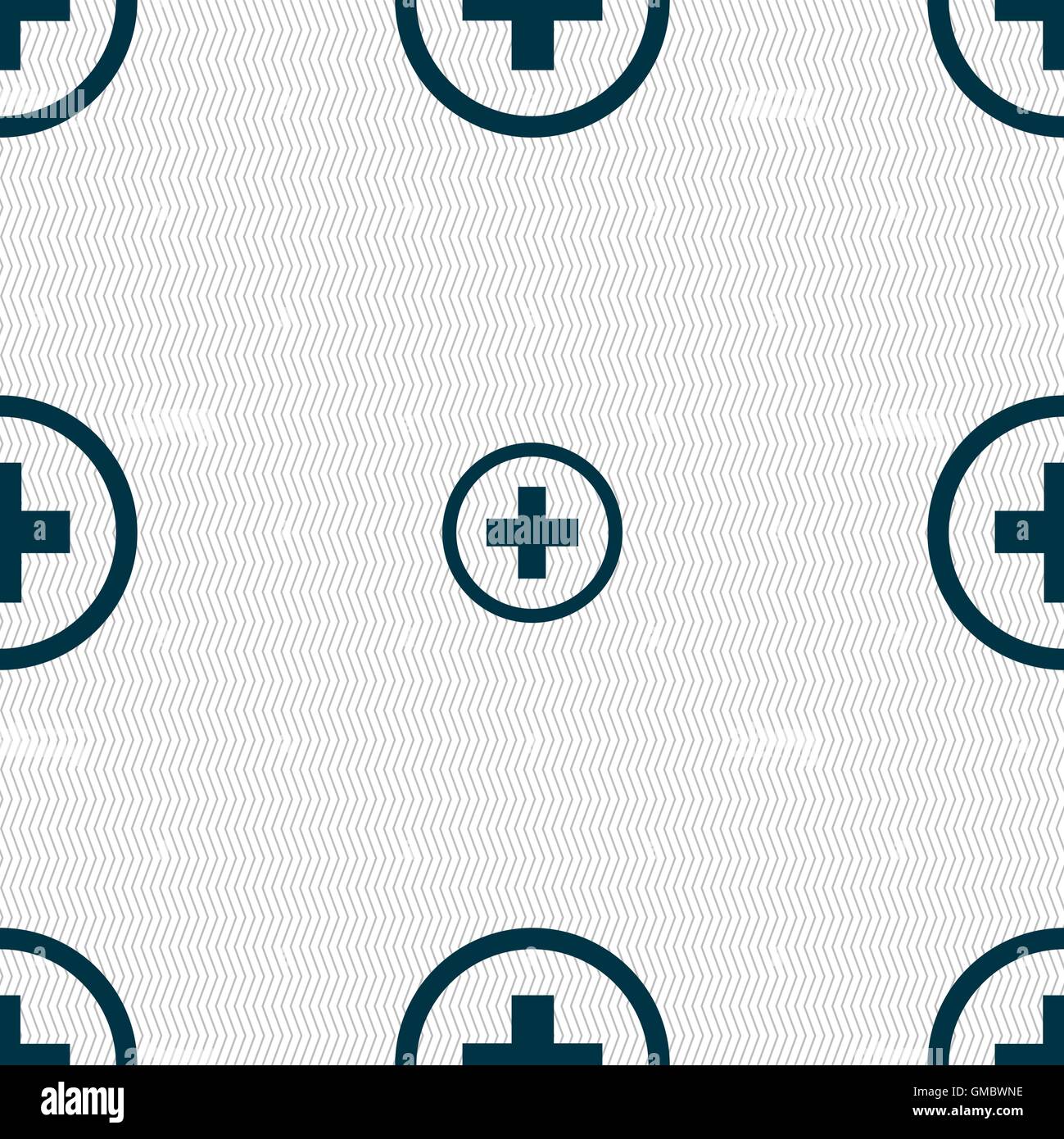 Plus, Positive, zoom icon sign. Seamless abstract background with ...