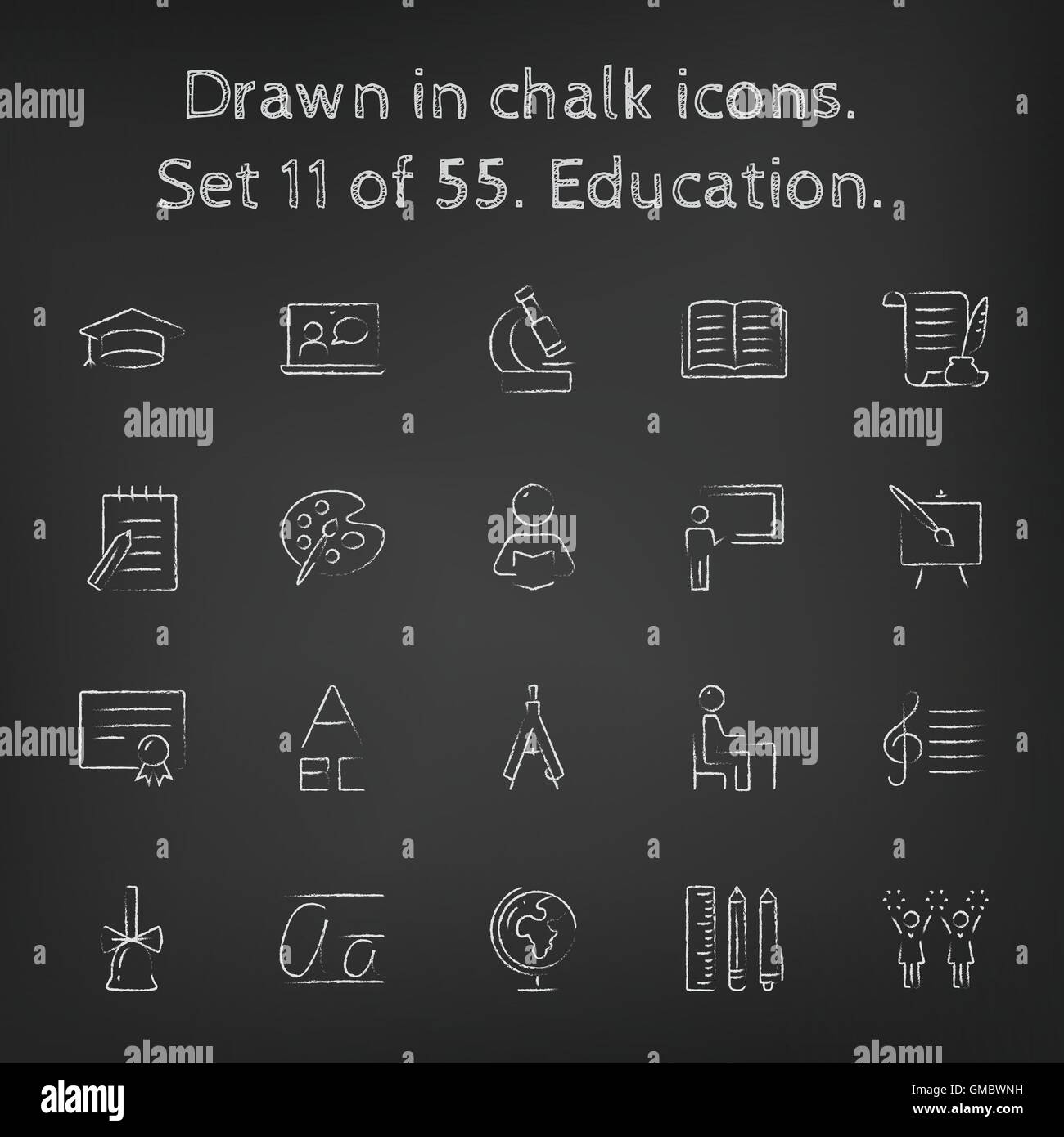 Hand chalk writing in Stock Vector Images - Alamy