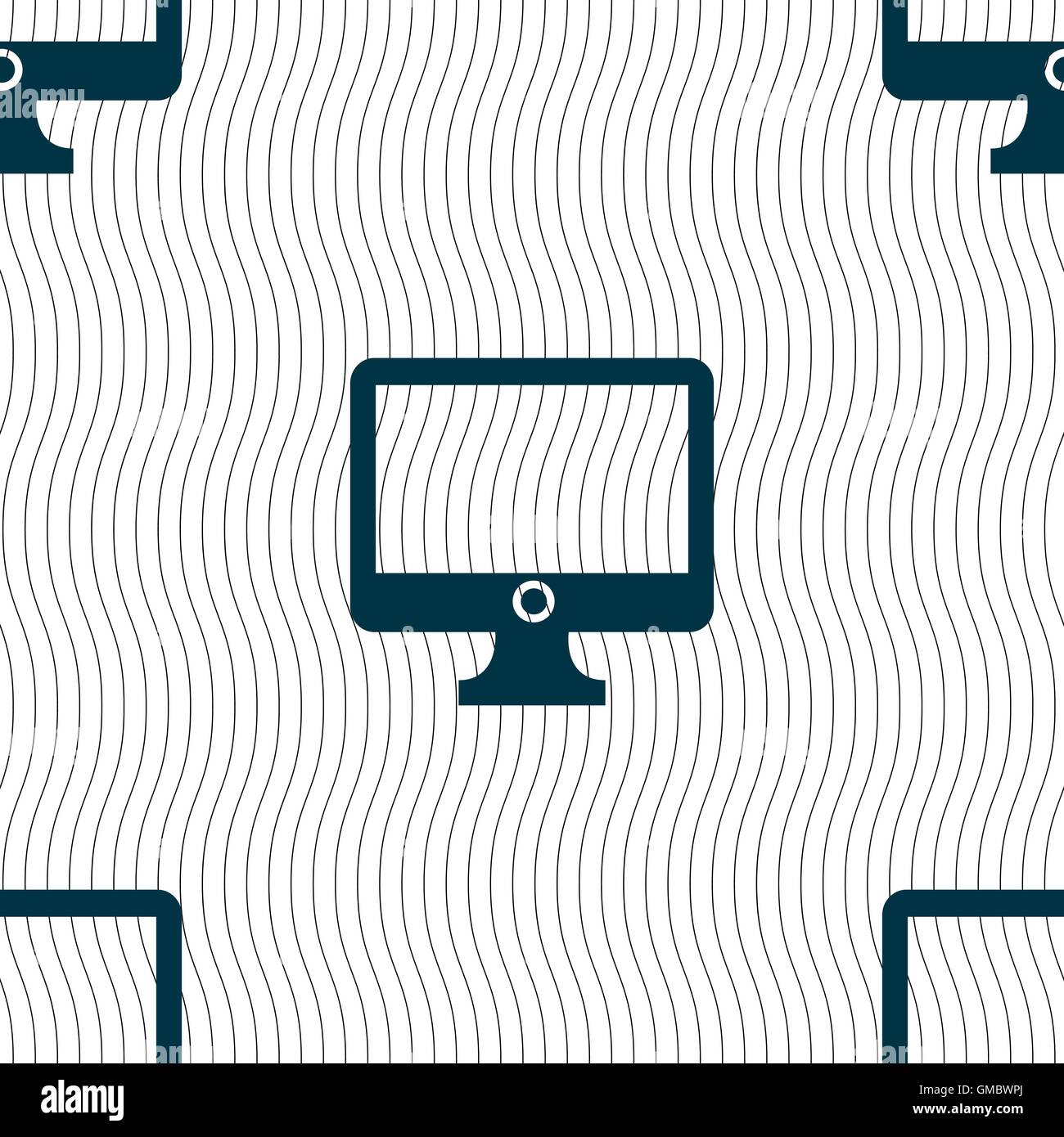 Computer widescreen monitor sign icon. Seamless pattern with geometric texture. Vector Stock ...