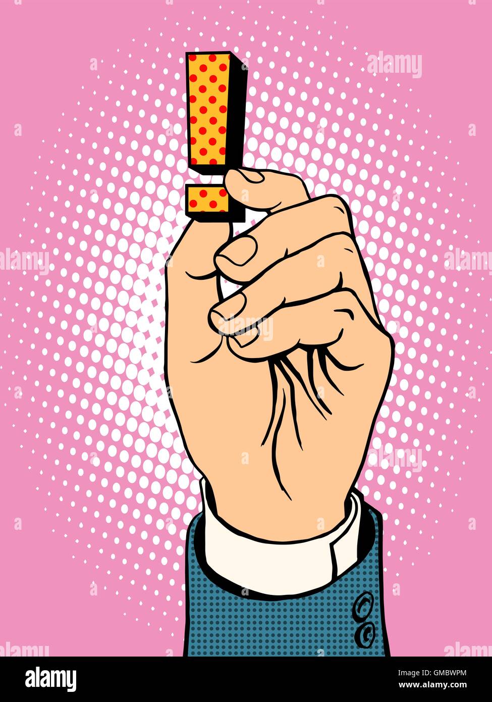 Business concept opinion. The hand and exclamation mark Stock Vector ...