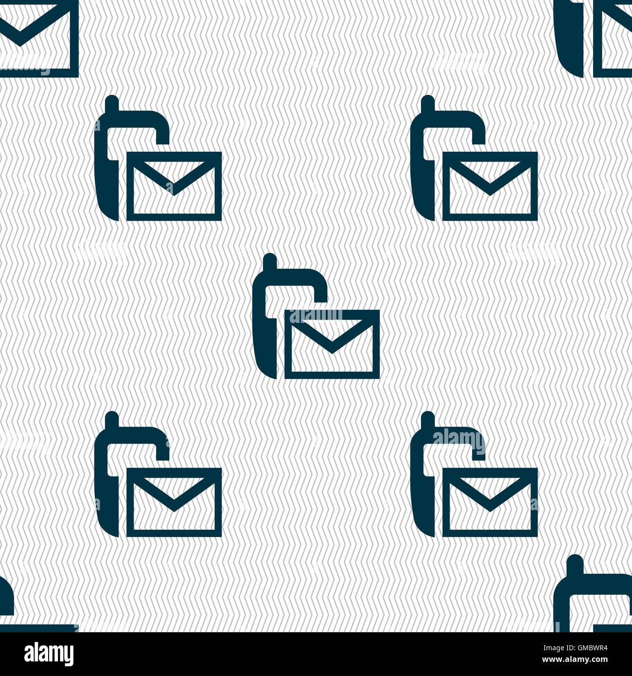 Mail icon. Envelope symbol. Message sms sign. Seamless abstract ...