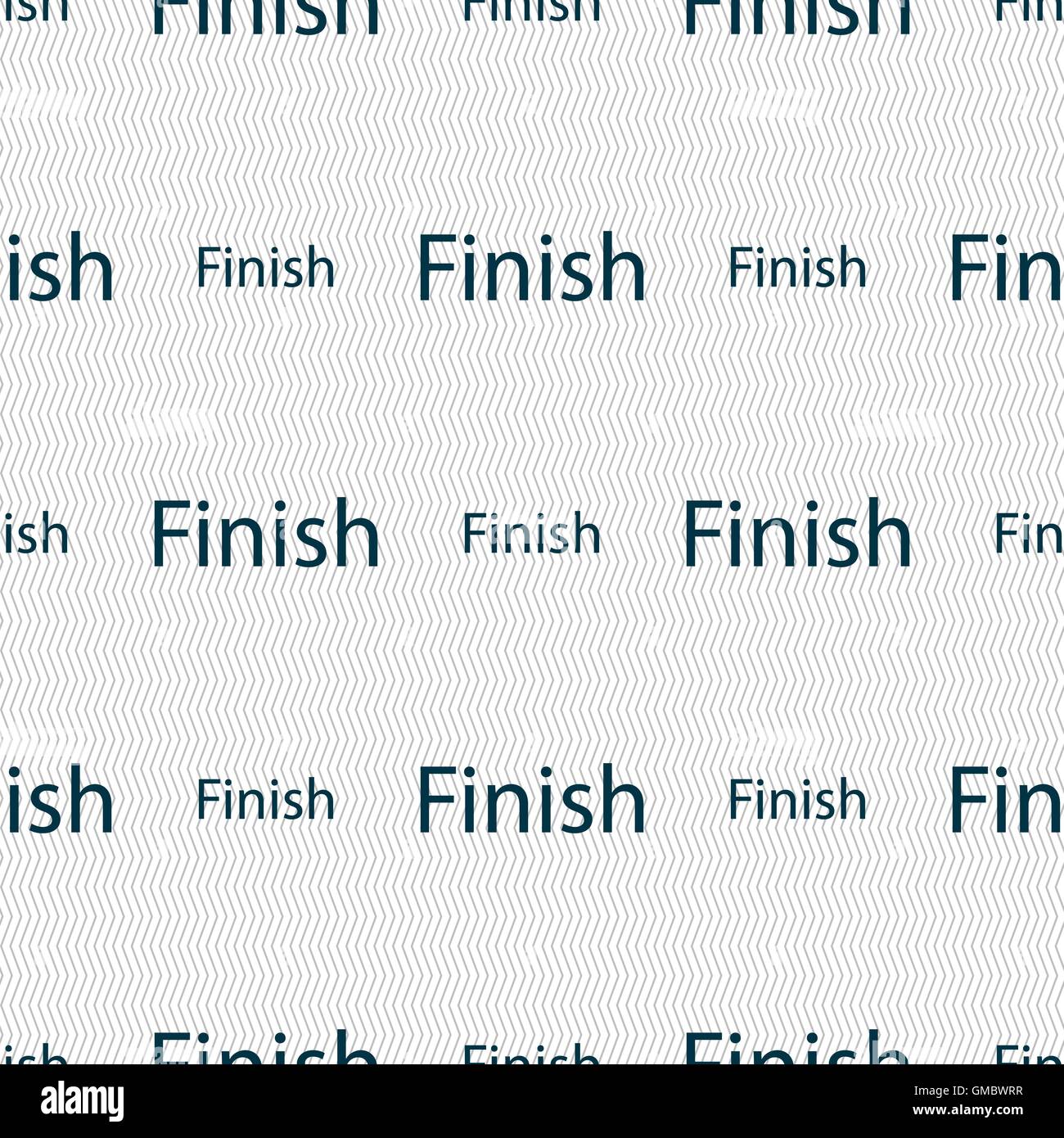 Finish sign icon. Power button. Seamless abstract background with ...