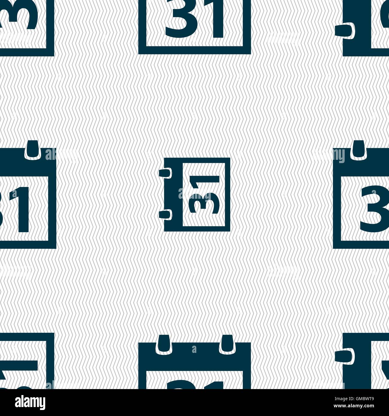 Calendar sign icon. 31 day month symbol. Date button. Seamless abstract ...