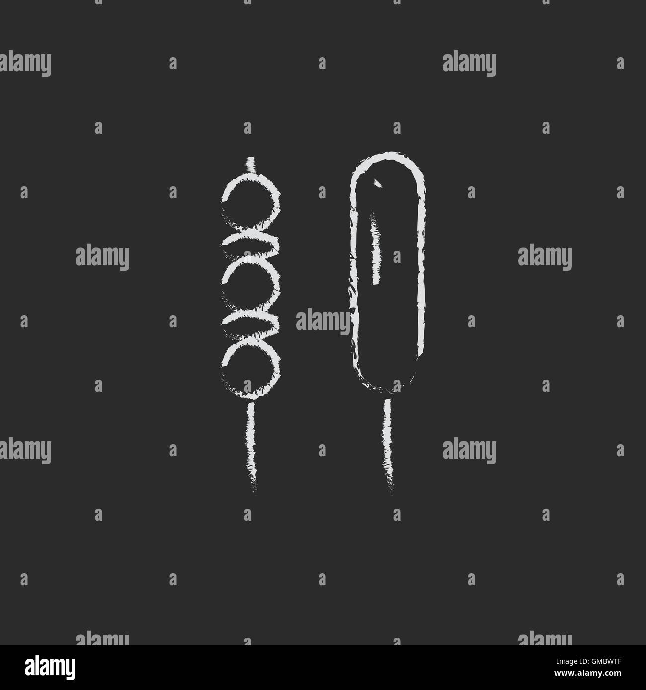 Cooking shish kebab Stock Vector Images - Alamy