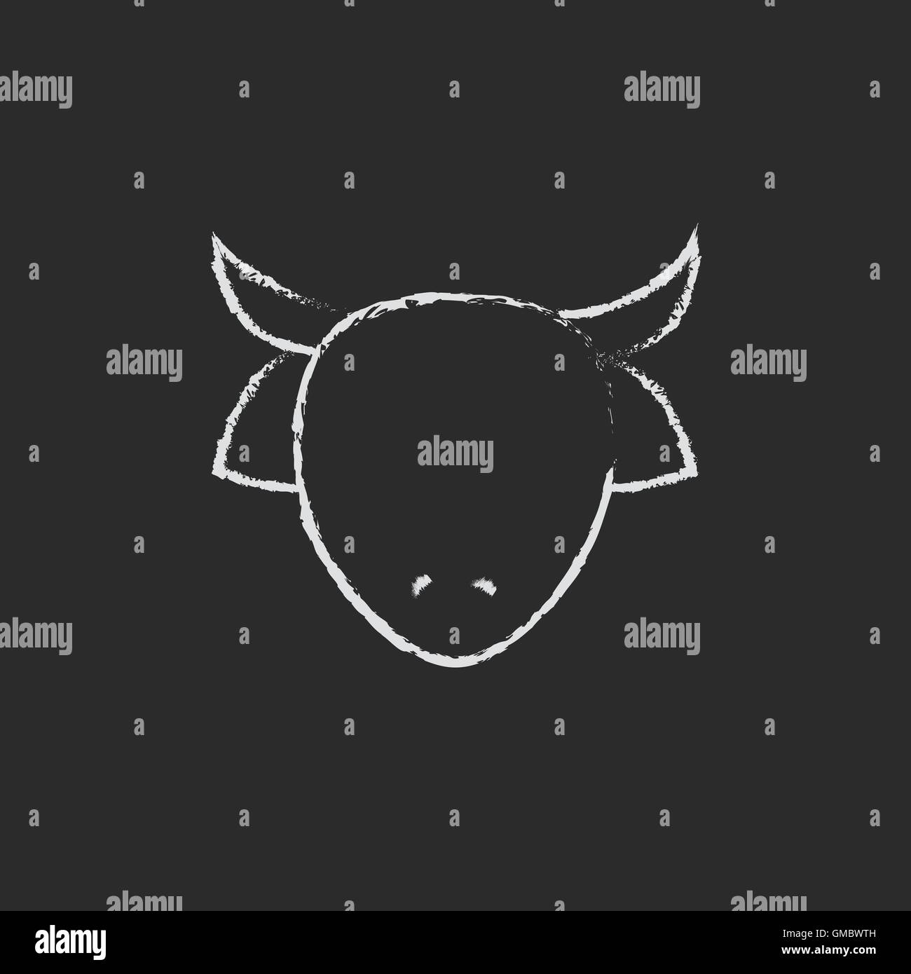 Hand drawn cow skull Black and White Stock Photos & Images - Alamy