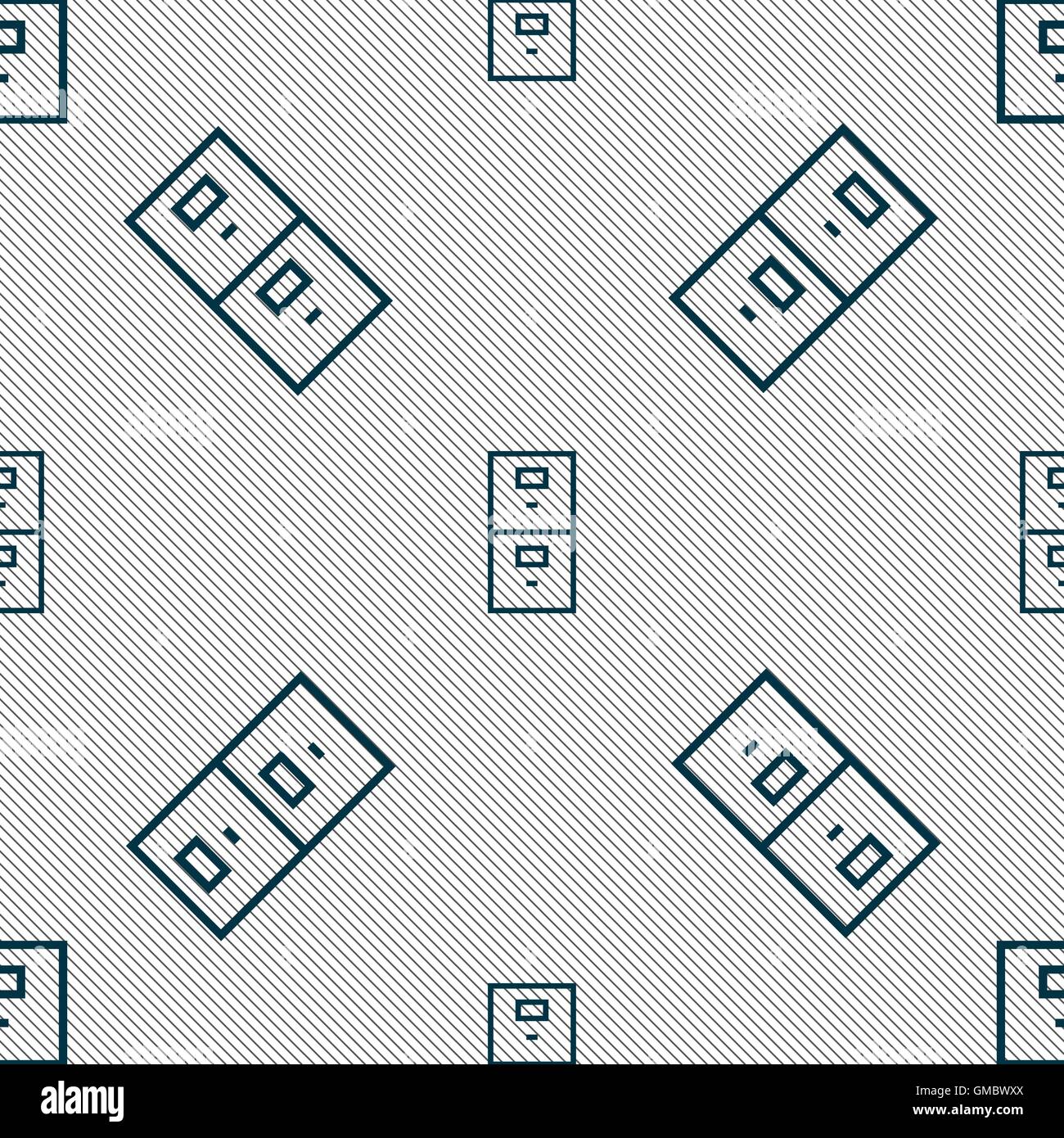 Safe sign icon. Deposit lock symbol. Seamless pattern with geometric ...